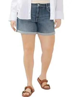 SILVER JEANS CO. Denim Boyfriend Shorts - Indigo