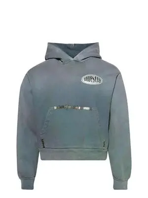 EARTHLING VIP Embroidered Hoodie With Chrome Stitch Detailing - Grey