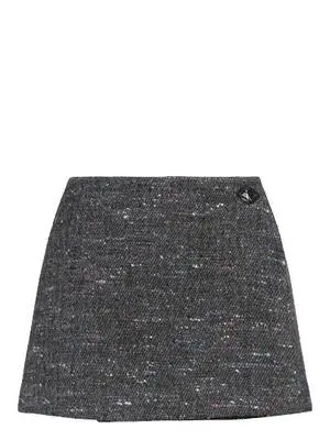 GANNI Mini Wrap Skirt - Grey