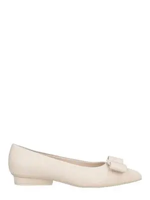 FERRAGAMO Leather Ballet Flats - White