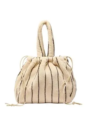 BONGUSTA Naram Small Striped Terry Bag Cream