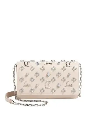 CHRISTIAN LOUBOUTIN Paloma Studded Leather Clutch - F609 Leche/ Multi