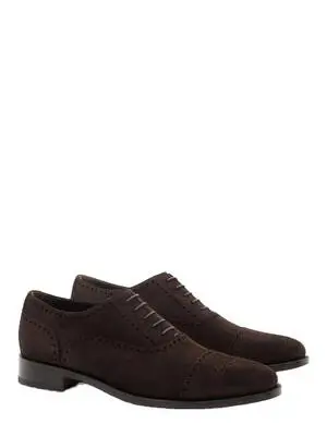 SCAROSSO Roberto Suede Oxfords - Dark Brown Suede