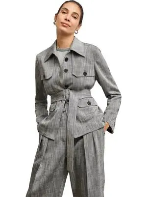 M.M.LAFLEUR Emery Safari Blazer Porto Weave - Grey