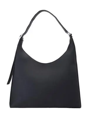BEHNO Large Danny Flatiron Pebble Leather Shoulder Bag - Black