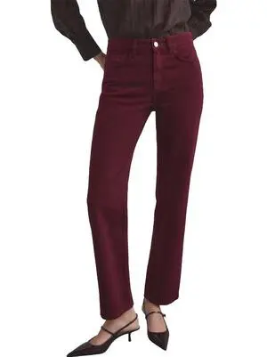 Mango Matilda Mid-rise Straight-leg Jeans - Wine