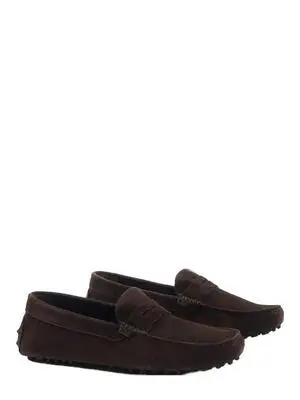 SCAROSSO Michael Driving Shoes - Dark Brown - Suede