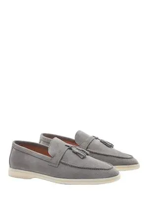 SCAROSSO Leandro Tassel Loafers - Grey - Suede