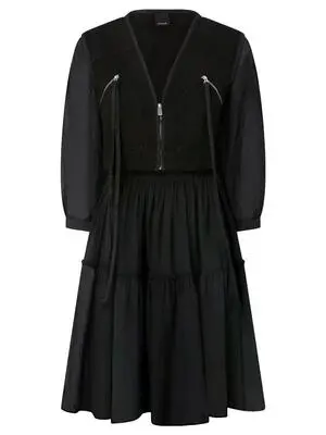 Pinko Zipped Midi Dress - Black