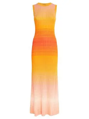 Maje Tie-dye Knitted Maxi Dress - Yellow