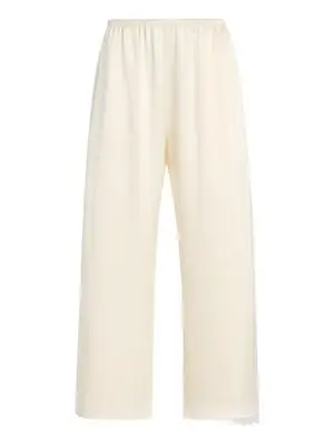 LESET Leset Barb Cropped Lace Trim Pants Ivory