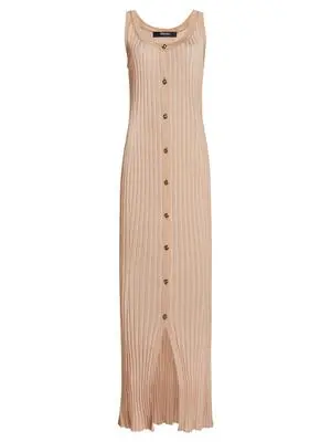 Versace La Vacanza Knit Maxi Dress Neutral
