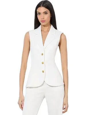 Alice + Olivia Sammie Sculpted Blazer Vest - White