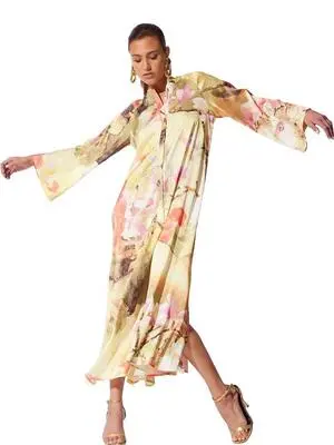 Natori Garden Zip Caftan - Floral