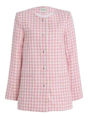 Posse Riviera Rio Checked Linen Jacket - Pink