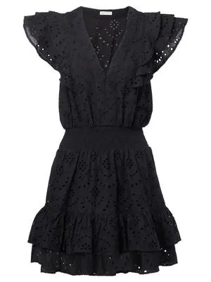 Poupette St Barth Camila Ruffled Mini Dress - Black