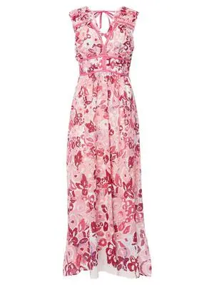 Poupette St Barth Chiara Floral Cotton Maxi Dress - Pink