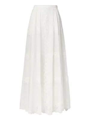 Ralph Lauren Malti Cotton And Silk Maxi Skirt - White