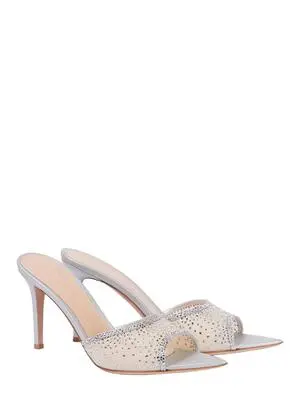 GIANVITO ROSSI Rania 85 Embellished Mules - Silver