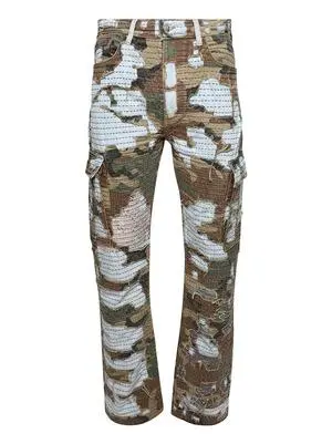 Amiri Camo Boro Repair Straight Jean - Blue