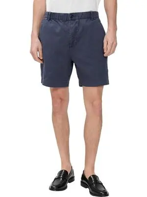 ALEX MILL Herringbone Pull-on Shorts - Navy