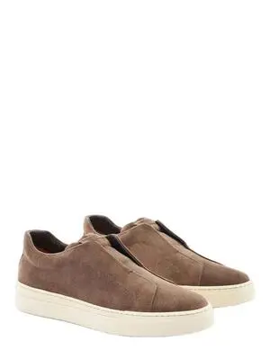 SCAROSSO Luca Slip-on Sneakers - Taupe - Suede