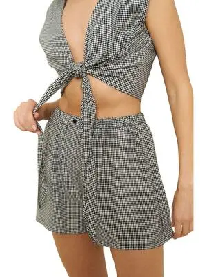 WHIMSY + ROW Marissa Boxer Shorts Black Gingham