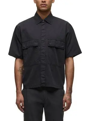 Hudson Jeans Short Sleeve Utility Shirt - Black Slate