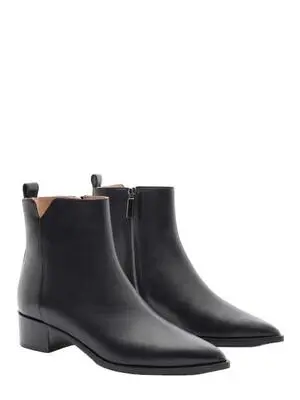 SCAROSSO Alba Zipped Ankle Boots - Black - Calf
