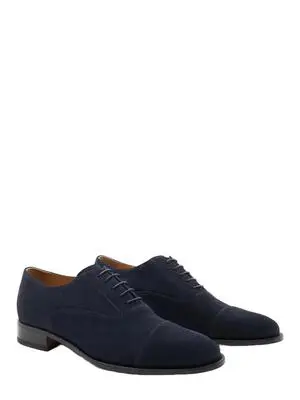 SCAROSSO Giove Oxfords - Dark Blue Suede