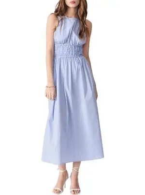 Deluc Capelas Stripe Cotton Maxi Sundress Striped Light Blue