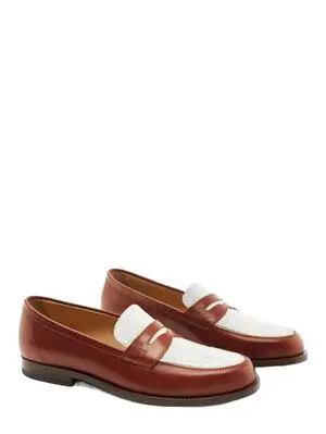 SCAROSSO Havana Penny Loafers - Cognac - Calf