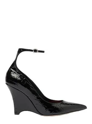SCAROSSO Marta Iii High Heels - Black - Croco-printed Calf