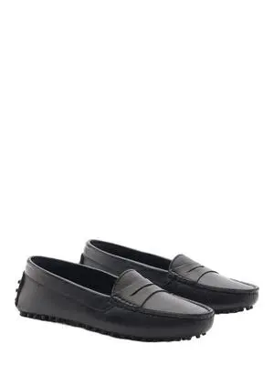 SCAROSSO Ashley Penny Driving Loafers - Black - Calf