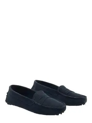 SCAROSSO Ashley Penny Driving Loafers - Blue - Suede