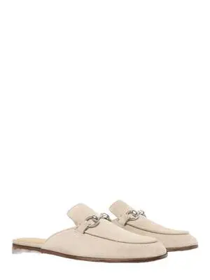 SCAROSSO Serena Mules With Horsebit - Sand - Suede