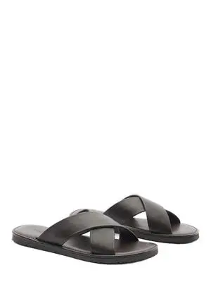 SCAROSSO Adriano Crossover Sandals - Brown Calf