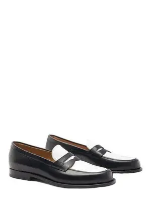 SCAROSSO Penny Loafers - Black & White - Calf