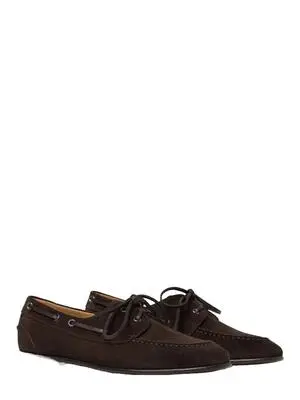 SCAROSSO Ginevra Loafers - Dark Brown - Suede