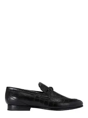Kurt Geiger Alton Croc-effect Leather Loafers - Black