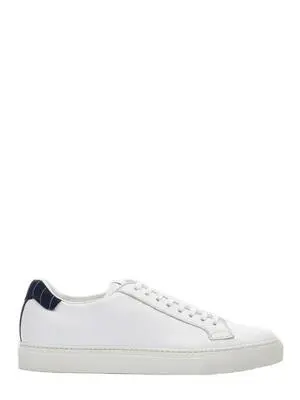 SCAROSSO Pinstripe Low-top Sneakers - White - Calf