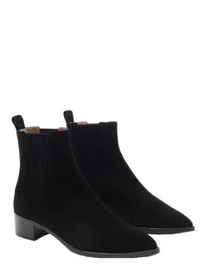 SCAROSSO Olivia Chelsea Boots - Black - Suede