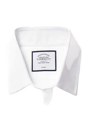 CHARLES TYRWHITT Non-iron Royal Oxford Slim Fit Shirt Double Cuff - White