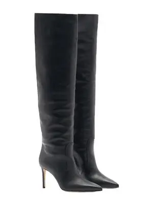 SCAROSSO Carra Knee High Boots Black - Calf