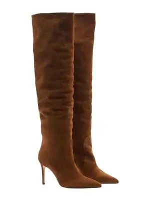 SCAROSSO Carra Knee High Boots Tobacco - Suede