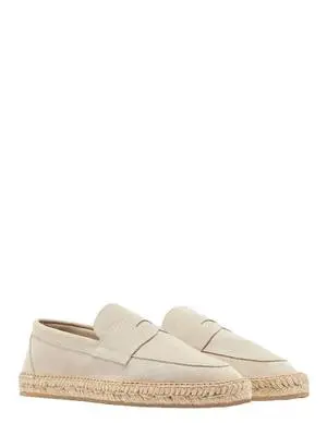 SCAROSSO Diego Suede Penny Loafer Espadrilles Raw - Suede