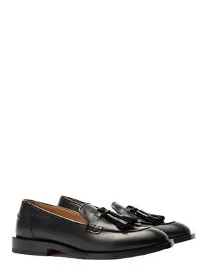 SCAROSSO Arianna Tassel Loafers - Black - Calf