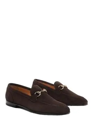 SCAROSSO Horsebit Loafer - Brown - Suede