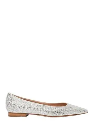 SCAROSSO Iris Ballerinas White Crystal - Silk