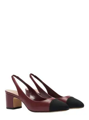 SCAROSSO Miranda Slingback Pumps Burgundy - Calf